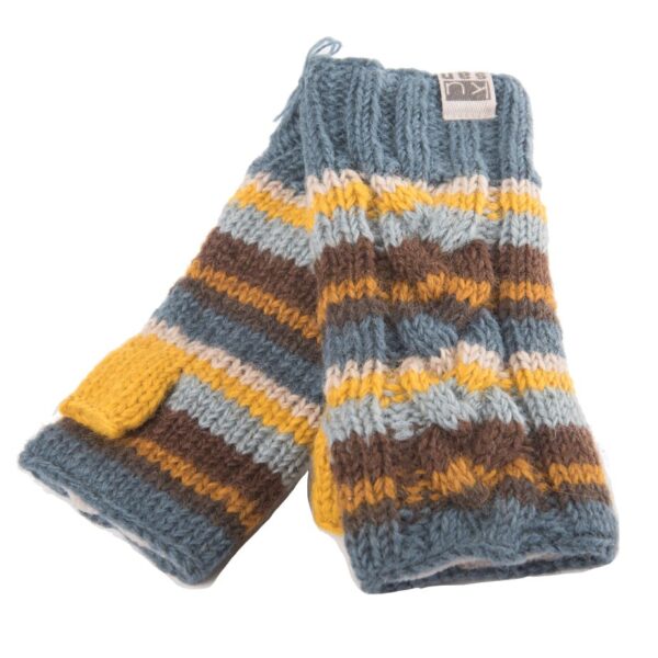 Kusan Cable Stripe Handwarmers Denim | Adore